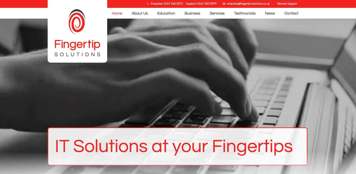 Website Design – Fingertip Solutions – IT Consultants Manchester, UK